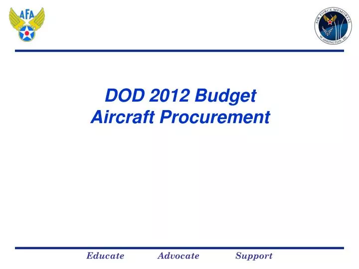 PPT - DOD 2012 Budget Aircraft Procurement PowerPoint Presentation ...