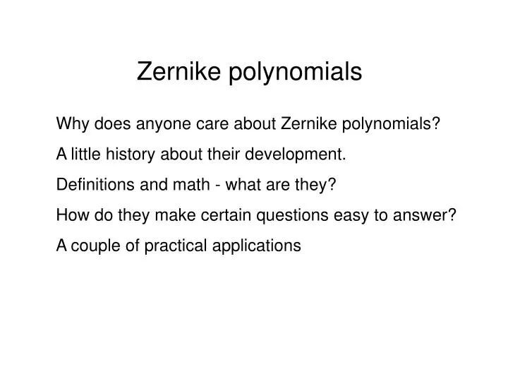 PPT - Zernike polynomials PowerPoint Presentation, free download - ID ...
