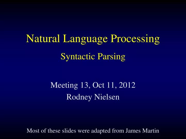 PPT - Natural Language Processing Syntactic Parsing PowerPoint ... PPT - Natural Language Processing Syntactic Parsing PowerPoint ...