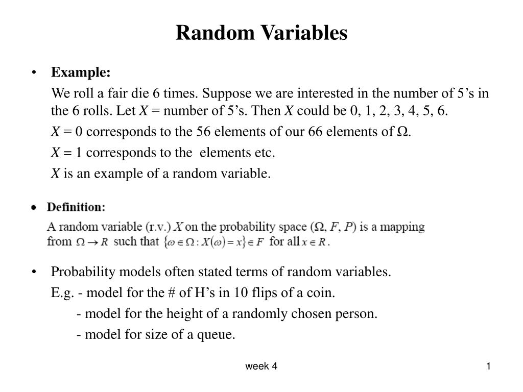 PPT Random Variables PowerPoint Presentation Free Download ID 5750866