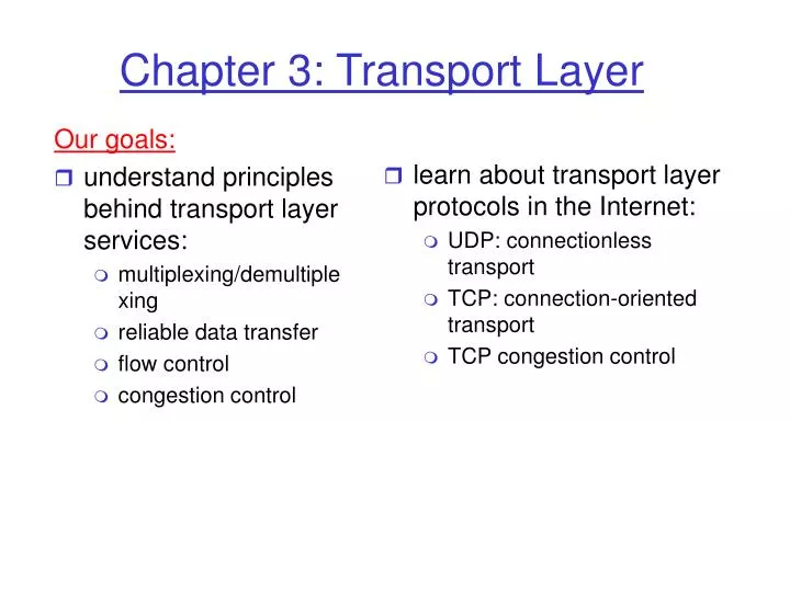 PPT - Chapter 3: Transport Layer PowerPoint Presentation, free download ...