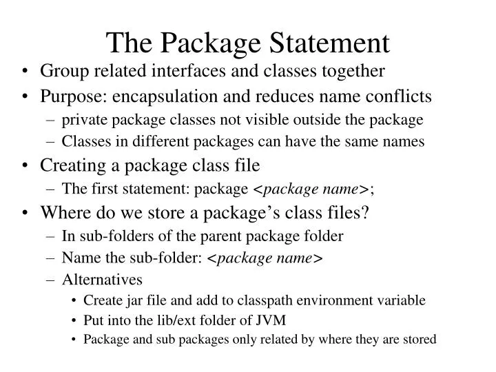 PPT - The Package Statement PowerPoint Presentation, free download - ID ...