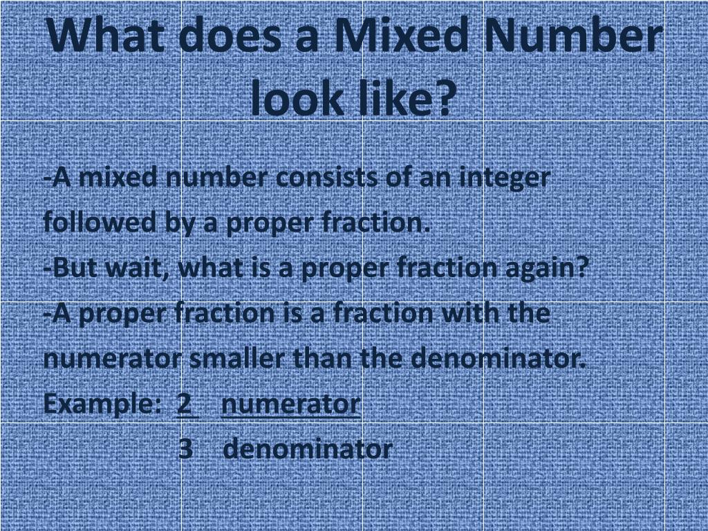PPT Improper Fractions And Mixed Numbers PowerPoint Presentation 