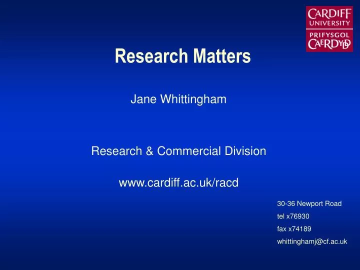 PPT - Research Matters PowerPoint Presentation, free download - ID:5753353