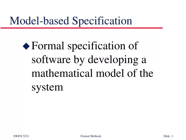 PPT - Model-based Specification PowerPoint Presentation, free download ...