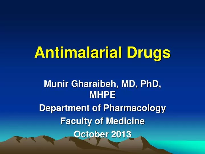 PPT - Antimalarial Drugs PowerPoint Presentation, free download - ID ...