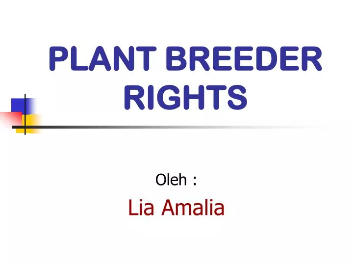 PPT - PLANT BREEDER RIGHTS PowerPoint Presentation, free download - ID ...