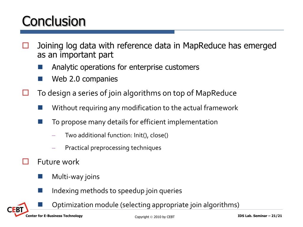 Ppt A Comparison Of Join Algorithms For Log Processing In Mapreduce Powerpoint Presentation