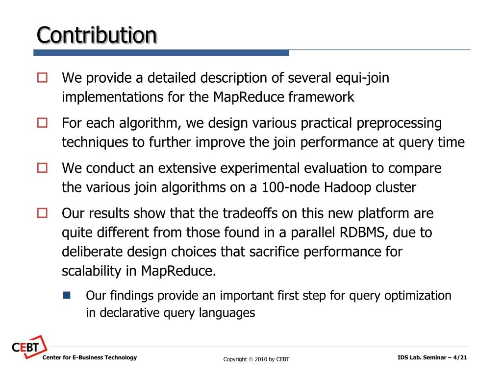 Ppt A Comparison Of Join Algorithms For Log Processing In Mapreduce Powerpoint Presentation 1111