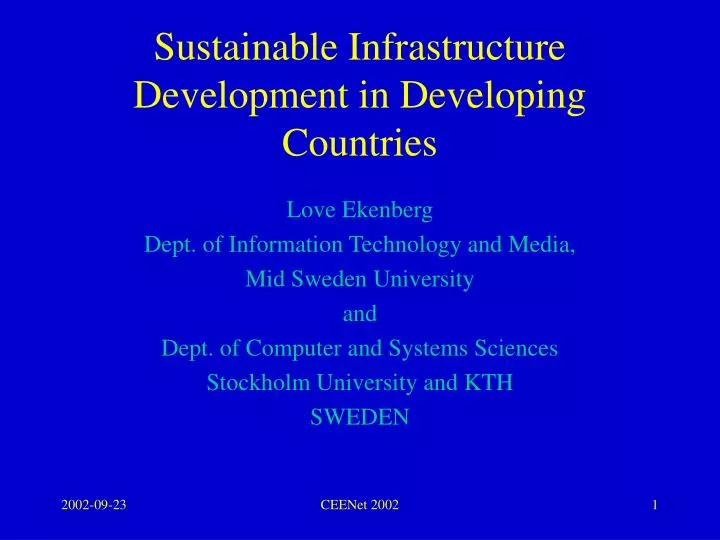 PPT - Sustainable Infrastructure Development in Developing Countries ...