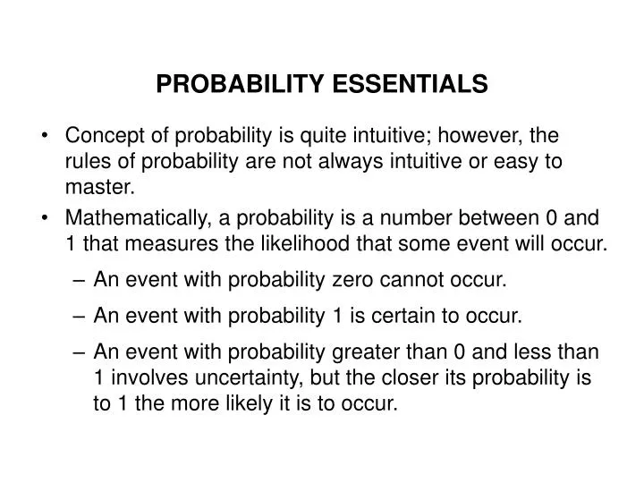 PPT - PROBABILITY ESSENTIALS PowerPoint Presentation, free download ...