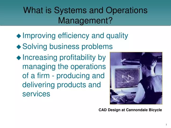 PPT - What is Systems and Operations Management? PowerPoint ...