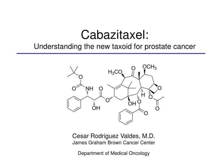 PPT - Cabazitaxel: Understanding the new taxoid for prostate cancer ...