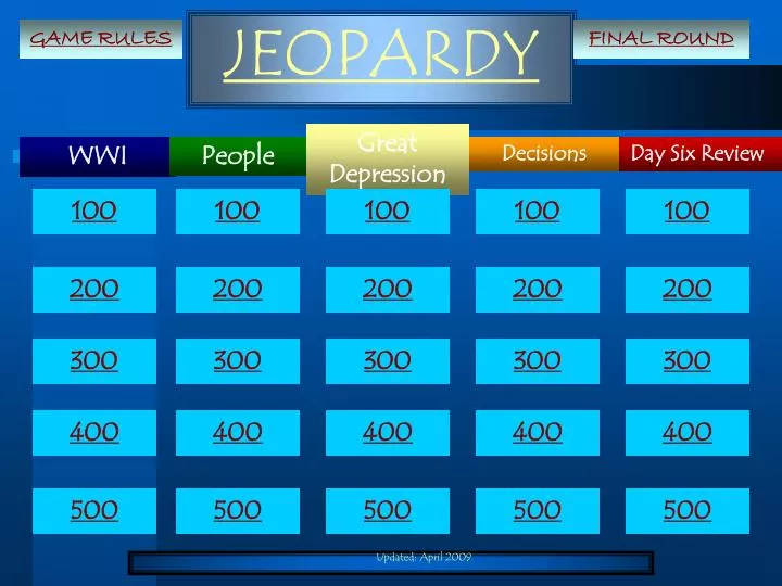 PPT - JEOPARDY PowerPoint Presentation, free download - ID:5760681