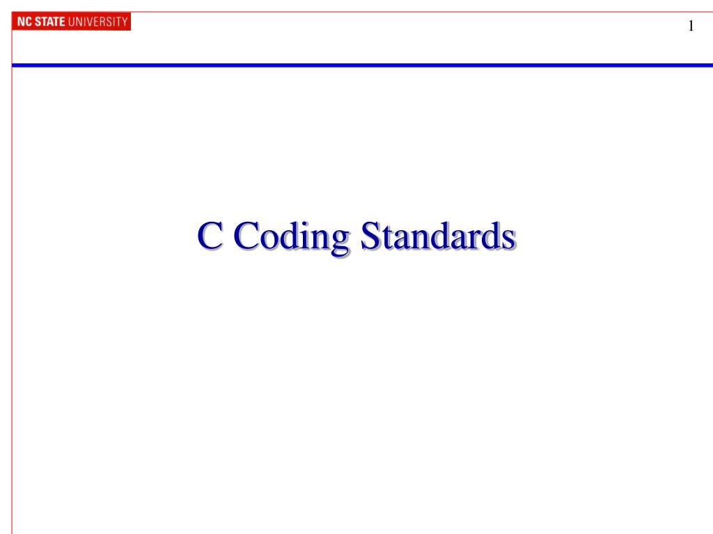 PPT C Coding Standards PowerPoint Presentation Free Download ID 
