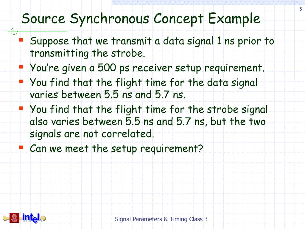Ppt Signal And Timing Parameters Ii Source Synchronous Timing Class