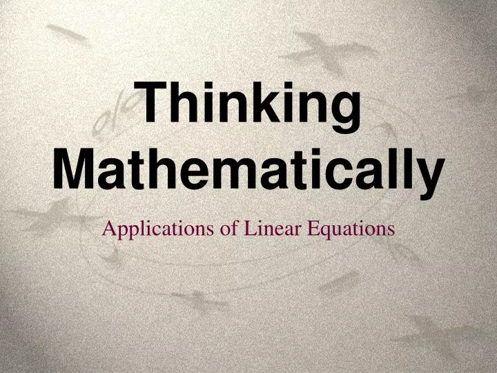 PPT - Thinking Mathematically PowerPoint Presentation, free download ...