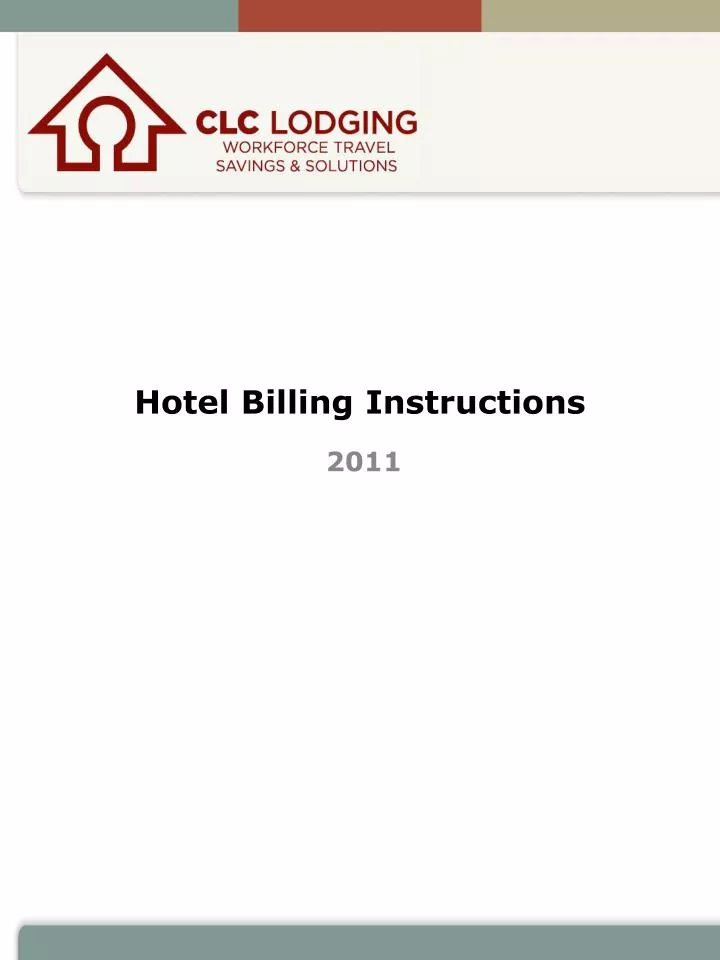 PPT - Hotel Billing Instructions PowerPoint Presentation, free download ...
