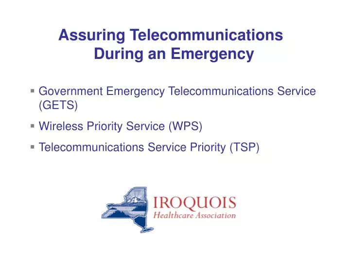 PPT - Government Emergency Telecommunications Service (GETS) Wireless ...