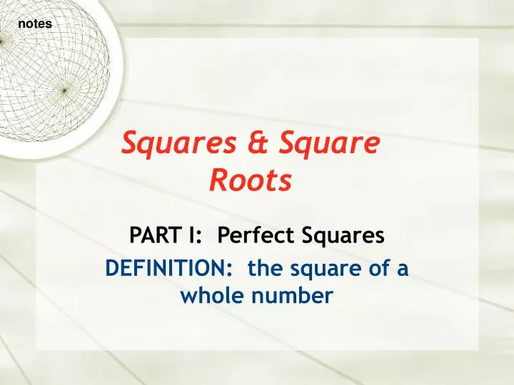 PPT - Squares & Square Roots PowerPoint Presentation, free download ...
