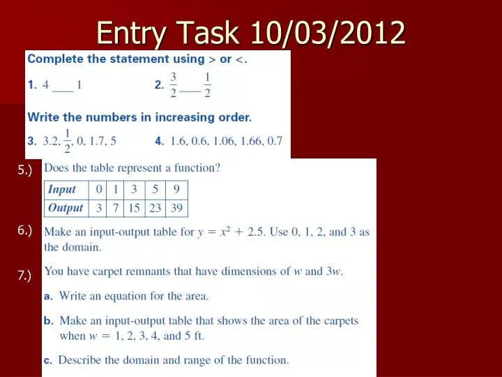 PPT - Entry Task 10/03/2012 PowerPoint Presentation, free download - ID ...