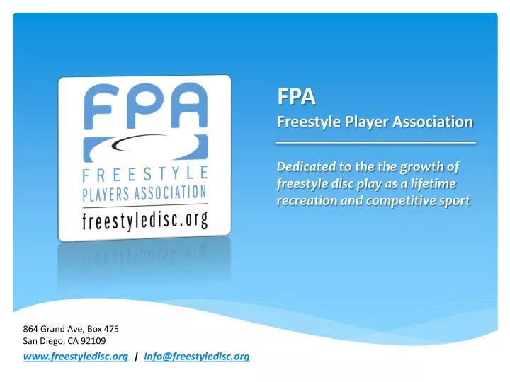 PPT - FPA Freestyle Player Association PowerPoint Presentation, free ...