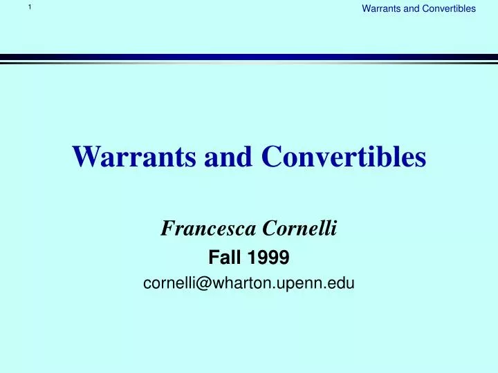 PPT - Warrants and Convertibles PowerPoint Presentation, free download ...