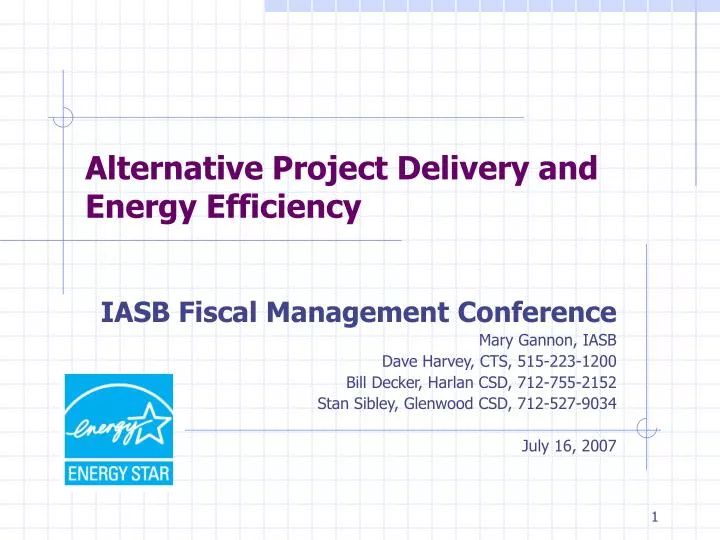 PPT - Alternative Project Delivery and Energy Efficiency PowerPoint ...