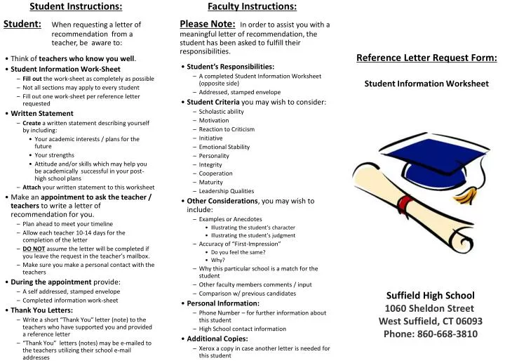 PPT - Reference Letter Request Form: Student Information Worksheet ...