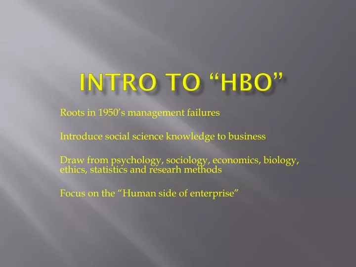PPT - Intro to “HBO” PowerPoint Presentation, free download - ID:5770822