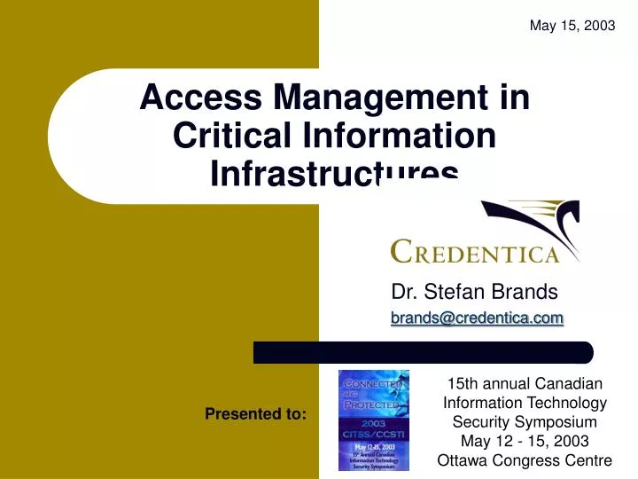 PPT - Access Management in Critical Information Infrastructures ...