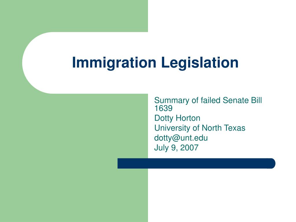 PPT - Immigration Legislation PowerPoint Presentation, free download ...