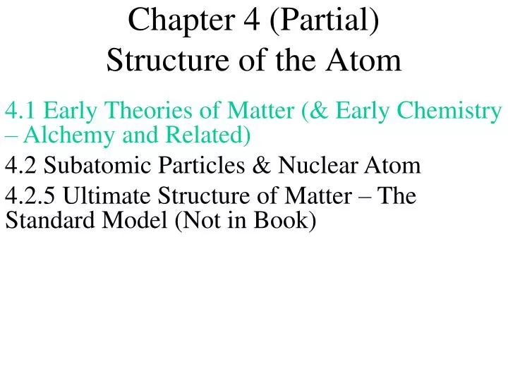PPT - Chapter 4 (Partial) Structure of the Atom PowerPoint Presentation ...