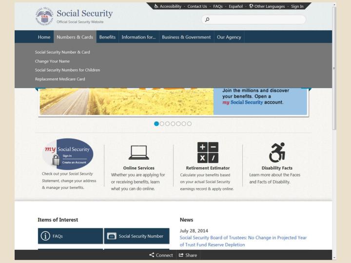 PPT - Social Security Online Services PowerPoint Presentation - ID:5772277
