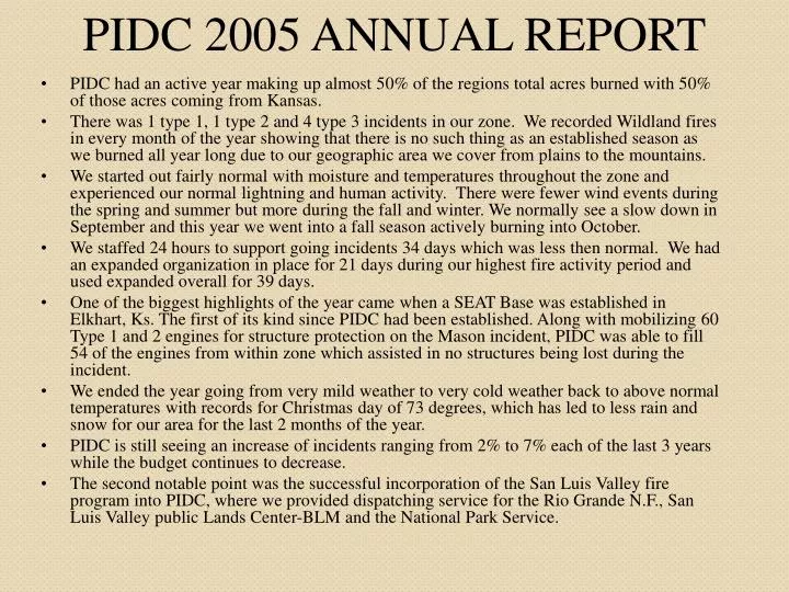 PPT - PIDC 2005 ANNUAL REPORT PowerPoint Presentation, free download ...