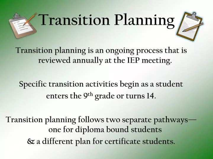 PPT - Transition Planning PowerPoint Presentation, free download - ID:5772304