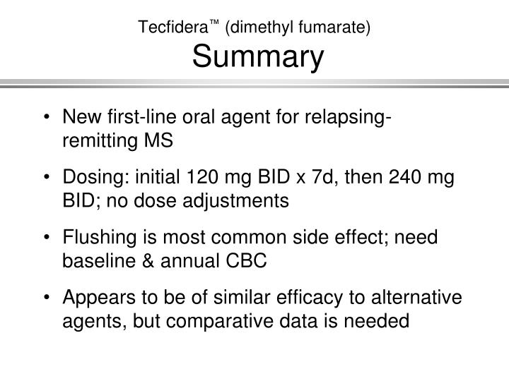 PPT - Tecfidera ™ (dimethyl fumarate) PowerPoint Presentation - ID:5772540