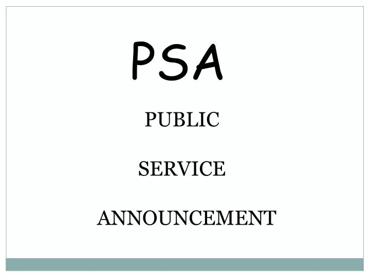 PPT - PSA PowerPoint Presentation, free download - ID:5772944