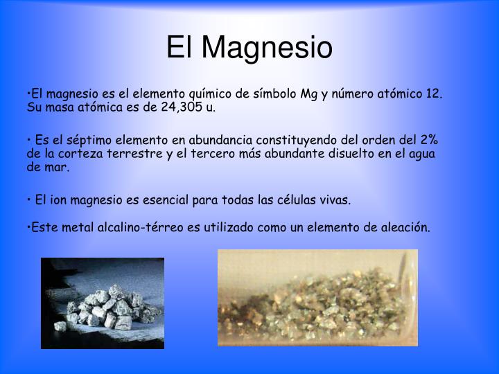 PPT - Magnesio PowerPoint Presentation - ID:5777907