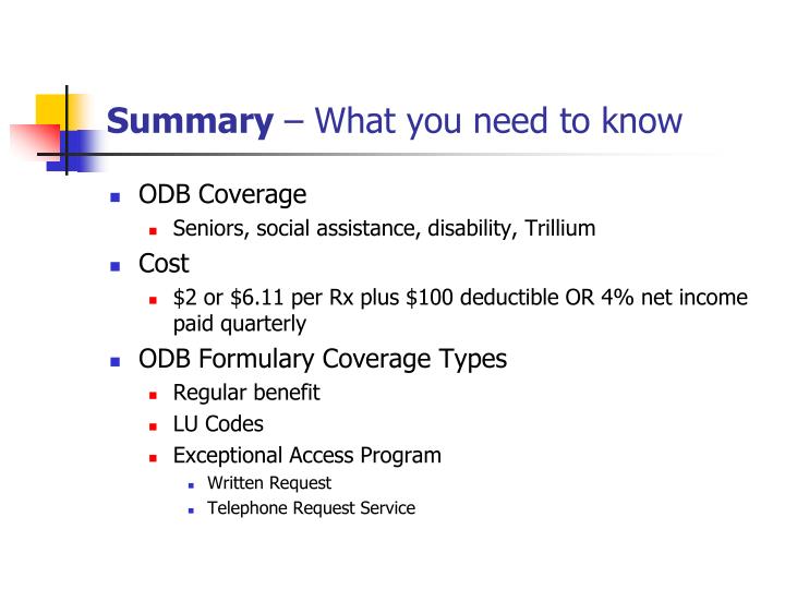 PPT - The Ontario Drug Benefit Program - Overview for Residents ...