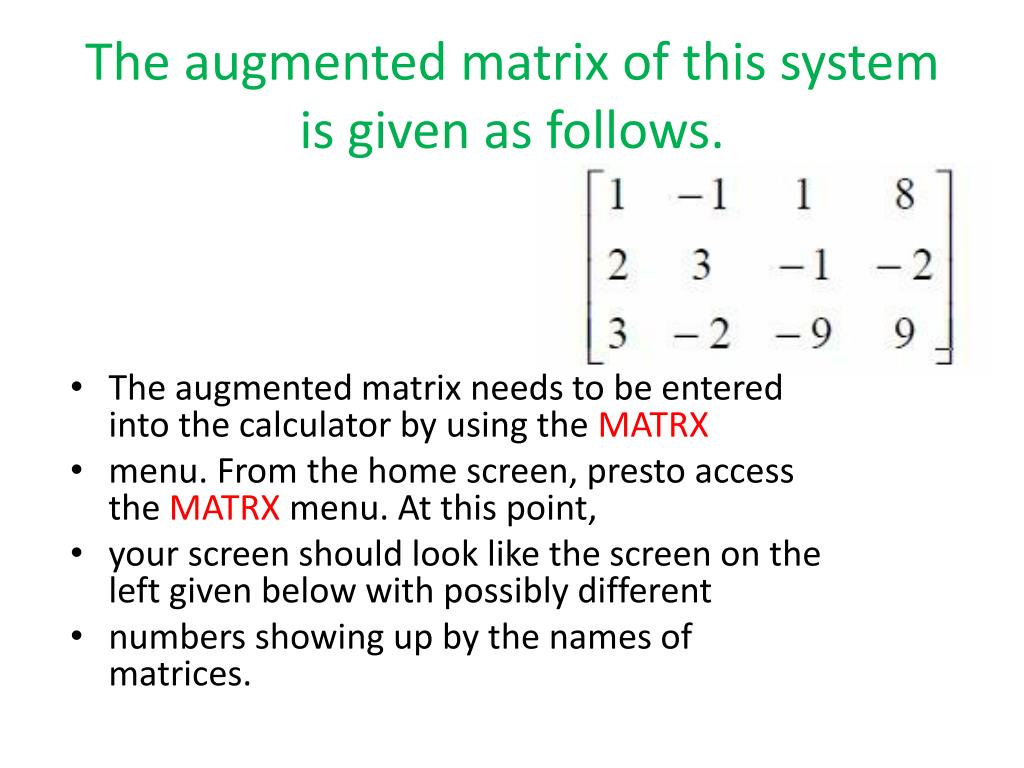 Augmented Matrix Virtcharlotte