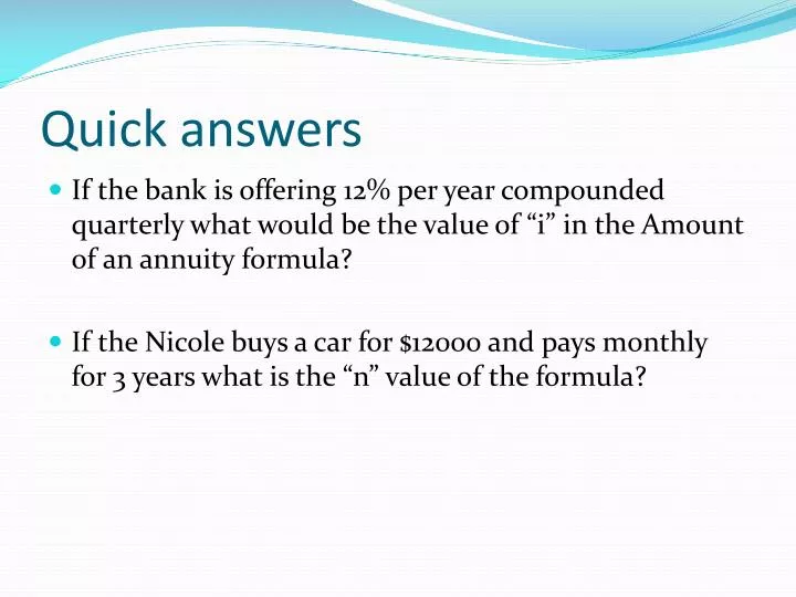 PPT - Quick answers PowerPoint Presentation, free download - ID:5778770