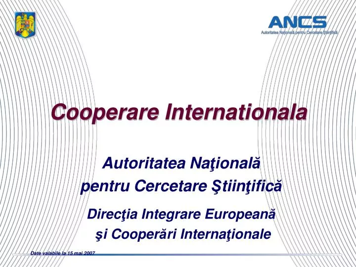 PPT - Cooperare Internationala PowerPoint Presentation, free download ...