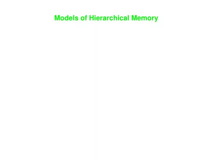 PPT - Models of Hierarchical Memory PowerPoint Presentation, free ... PPT - Models of Hierarchical Memory PowerPoint Presentation, free ...