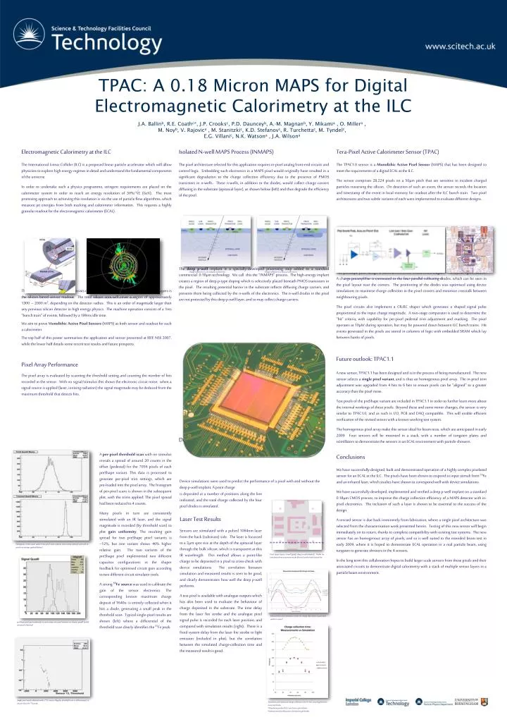 PPT - TPAC: A 0.18 Micron MAPS for Digital Electromagnetic Calorimetry ...