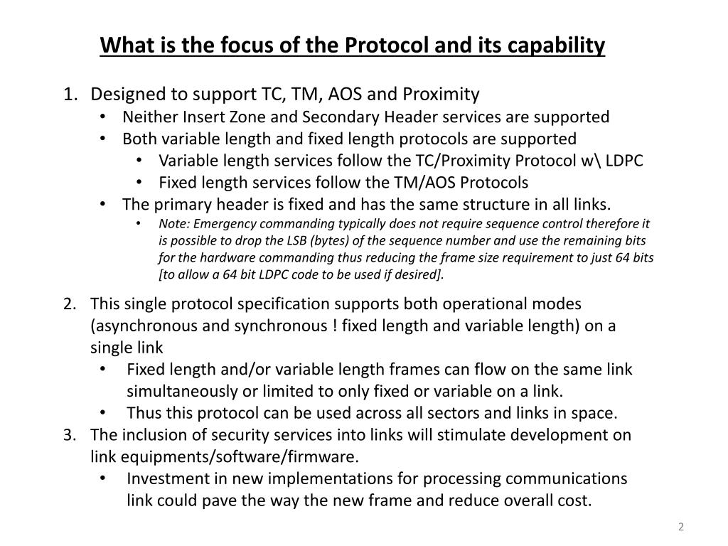 Ppt A General Purpose Ccsds Link Layer Protocol Next Generation Data