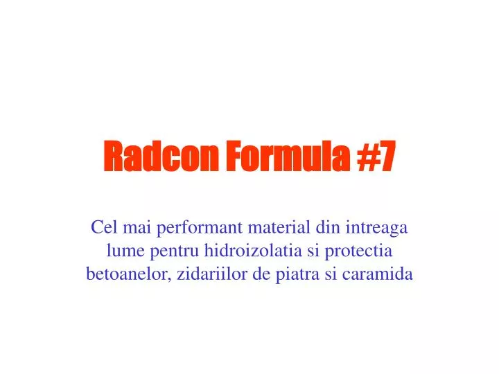 PPT - Radcon Formula #7 PowerPoint Presentation, free download - ID:5785734