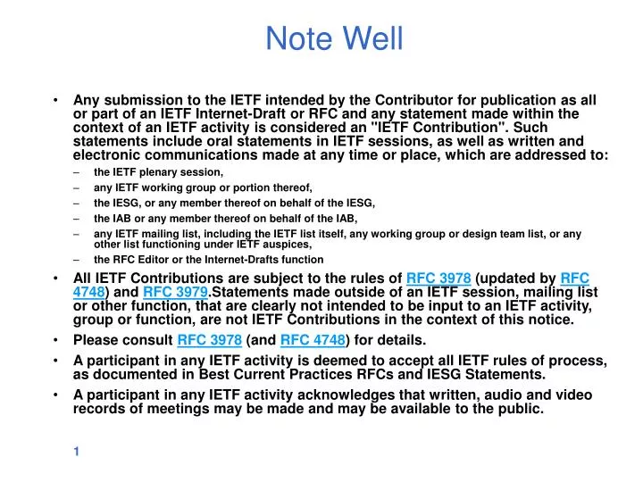 PPT - Note Well PowerPoint Presentation, free download - ID:5787050