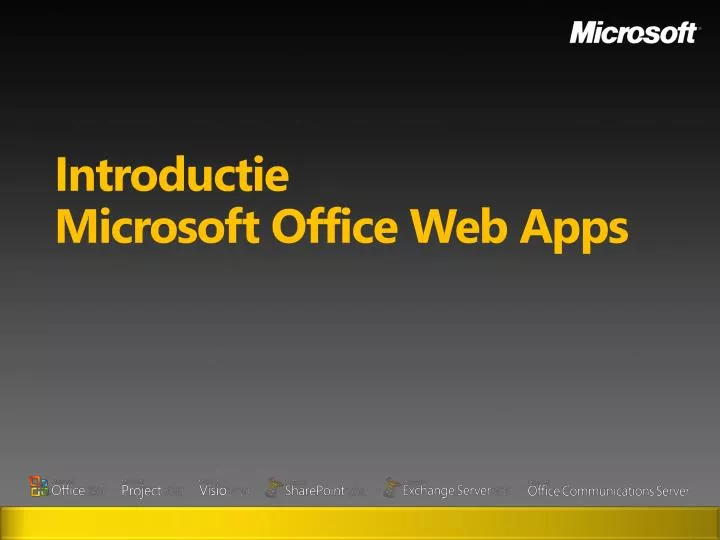 PPT - Introductie Microsoft Office Web Apps PowerPoint Presentation ...