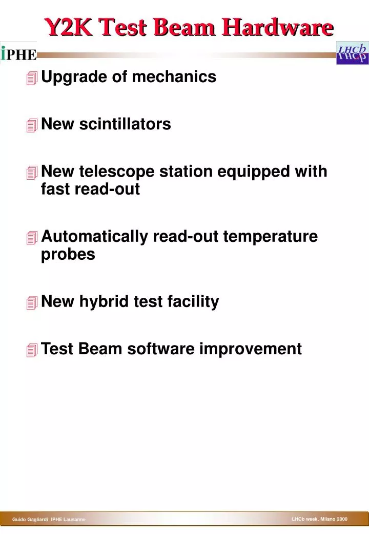 PPT - Y2K Test Beam Hardware PowerPoint Presentation, free download ...
